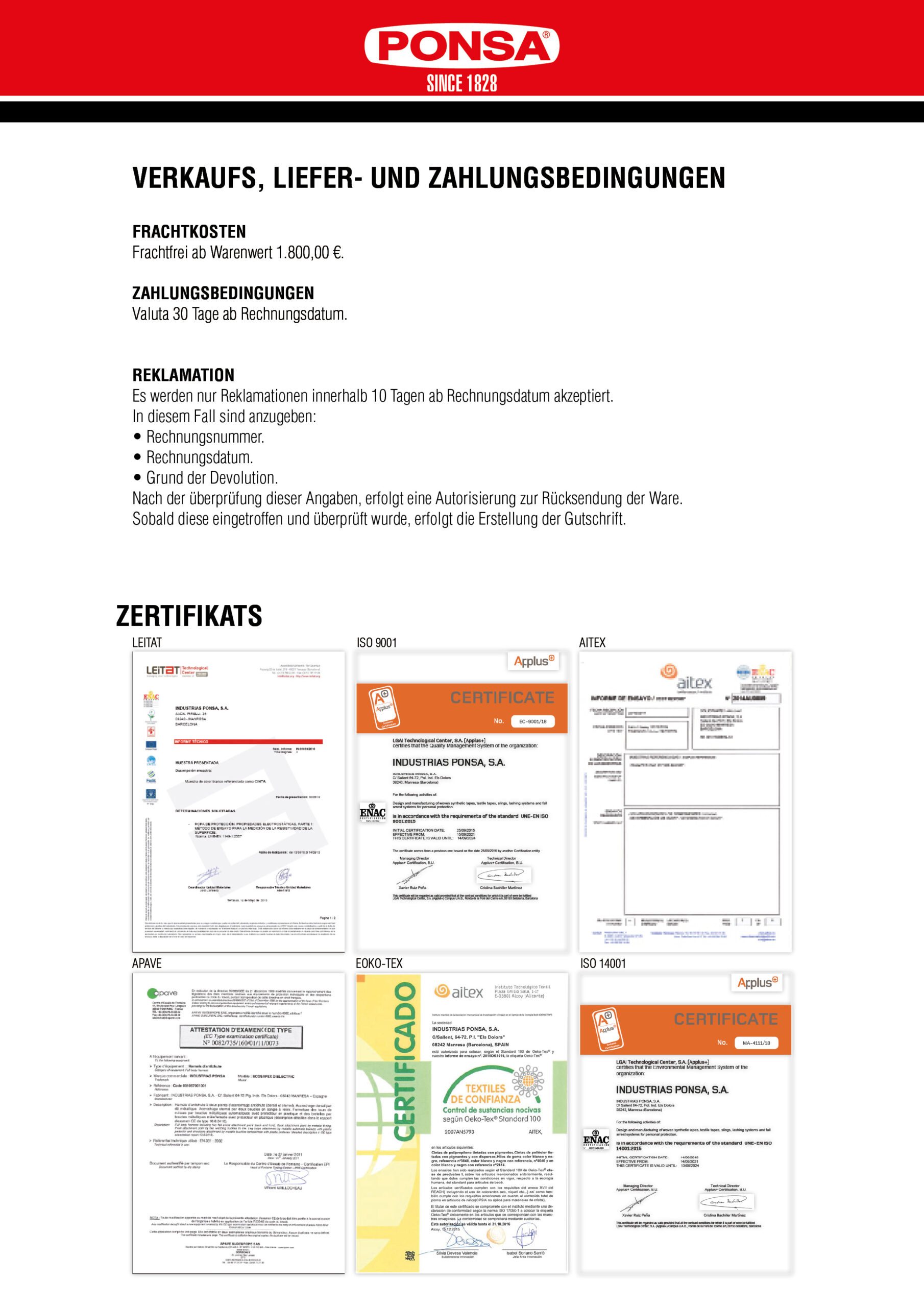 TARIFA-AL19 - Industrias Ponsa